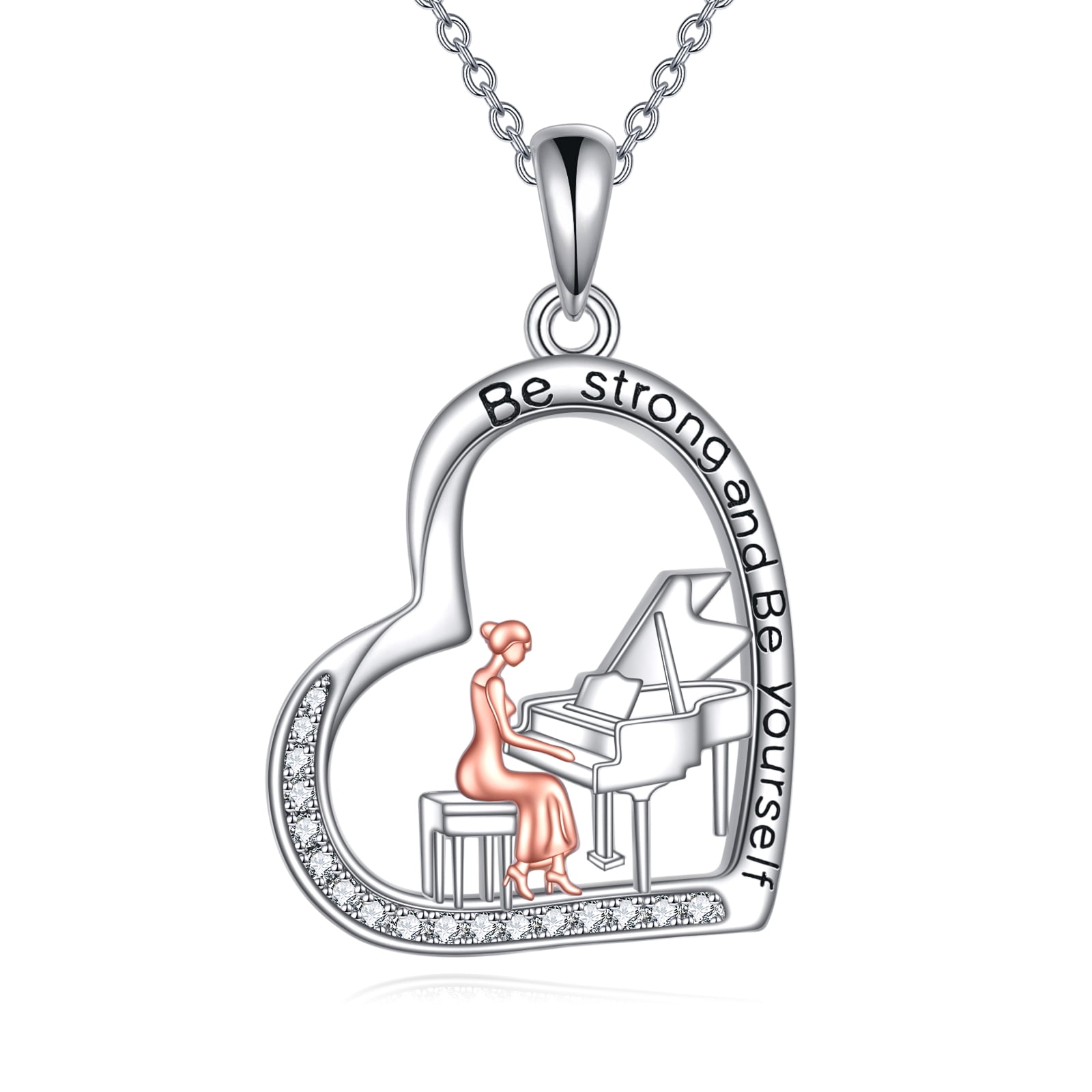 Piano Necklace 925 Sterling Silver Music Pendant Musical Instruments ...