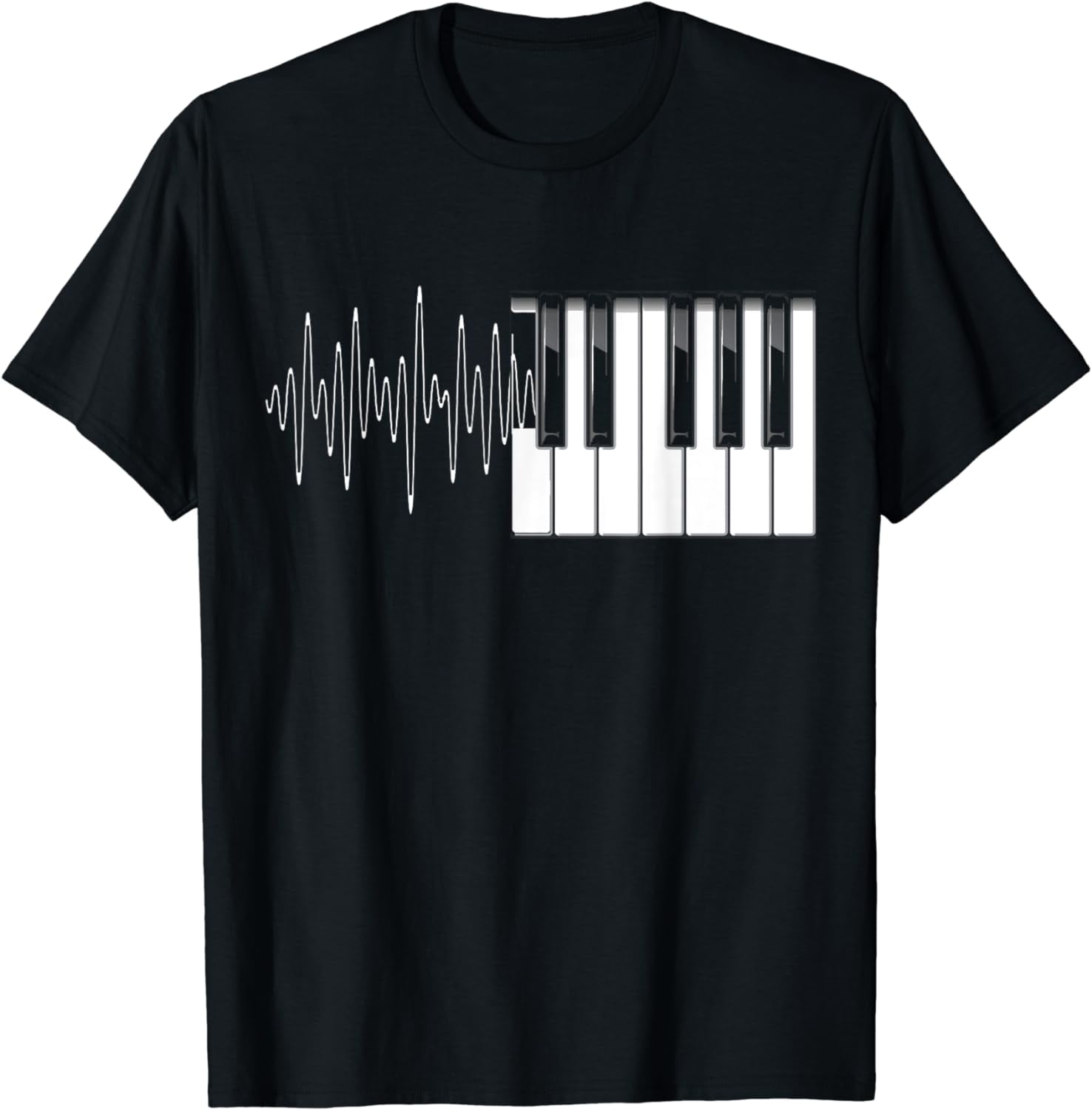 Piano Piano Design Heartbeat Line EKG Pianist Piano Apparel T-Shirt ...