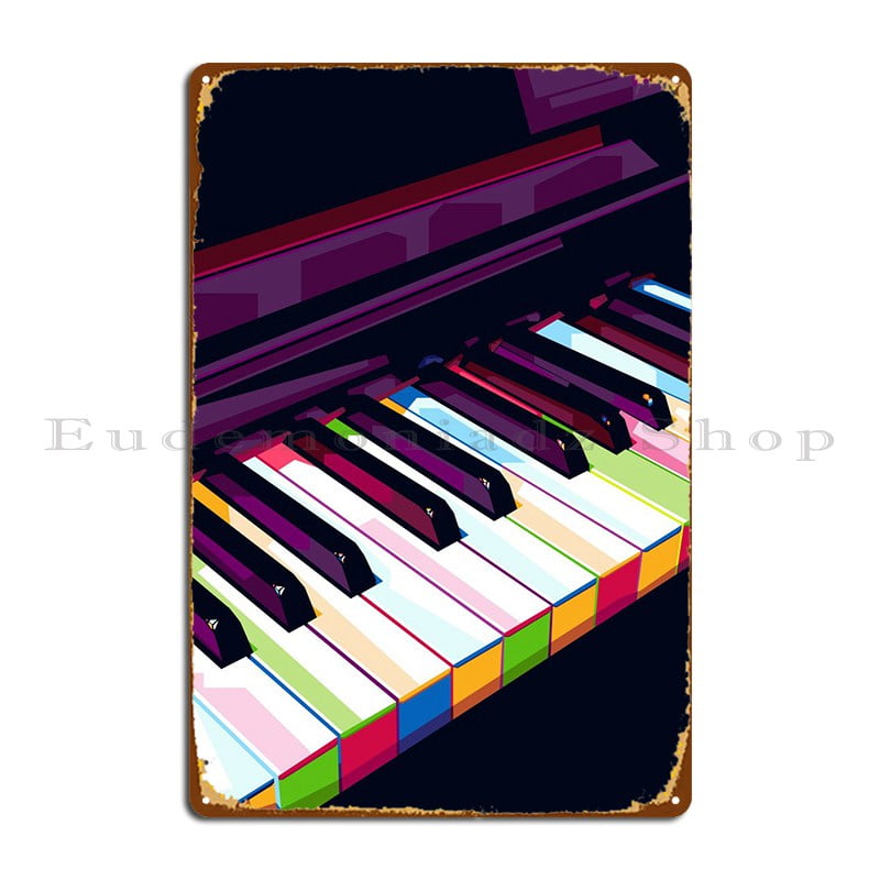 Piano Pop Art Metal Plaque Designs Cinema Wall Wall Plaque Rusty ...