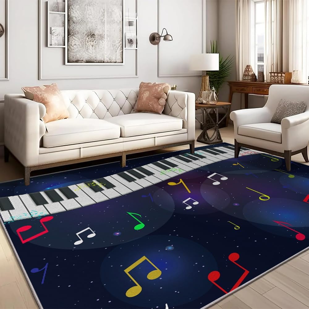 Piano Rug Modern Starry Rugs Color Music Notes Classroom Carpet Modern ...