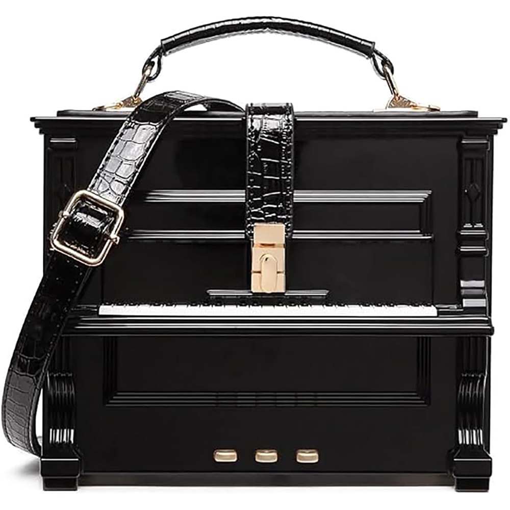 Piano Shaped Purse Handbag Women Crossbody Shoulder Bag Box Shaped ...
