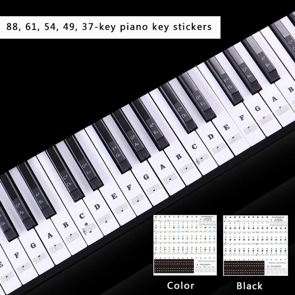 Piano Sticker Transparent Piano Keyboard PVC Sticker 54/6188 Key Piano ...