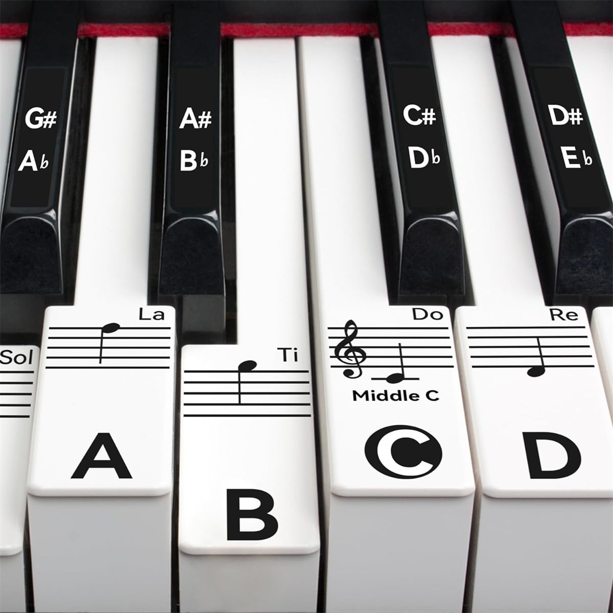 Piano Stickers 88/61/54/49/37 Keyboard Note,Tutuviw Removable Piano ...