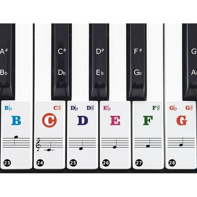 Piano Stickers for Keys 1 Pack,Leave No Residue Piano Keyboard Stickers ...