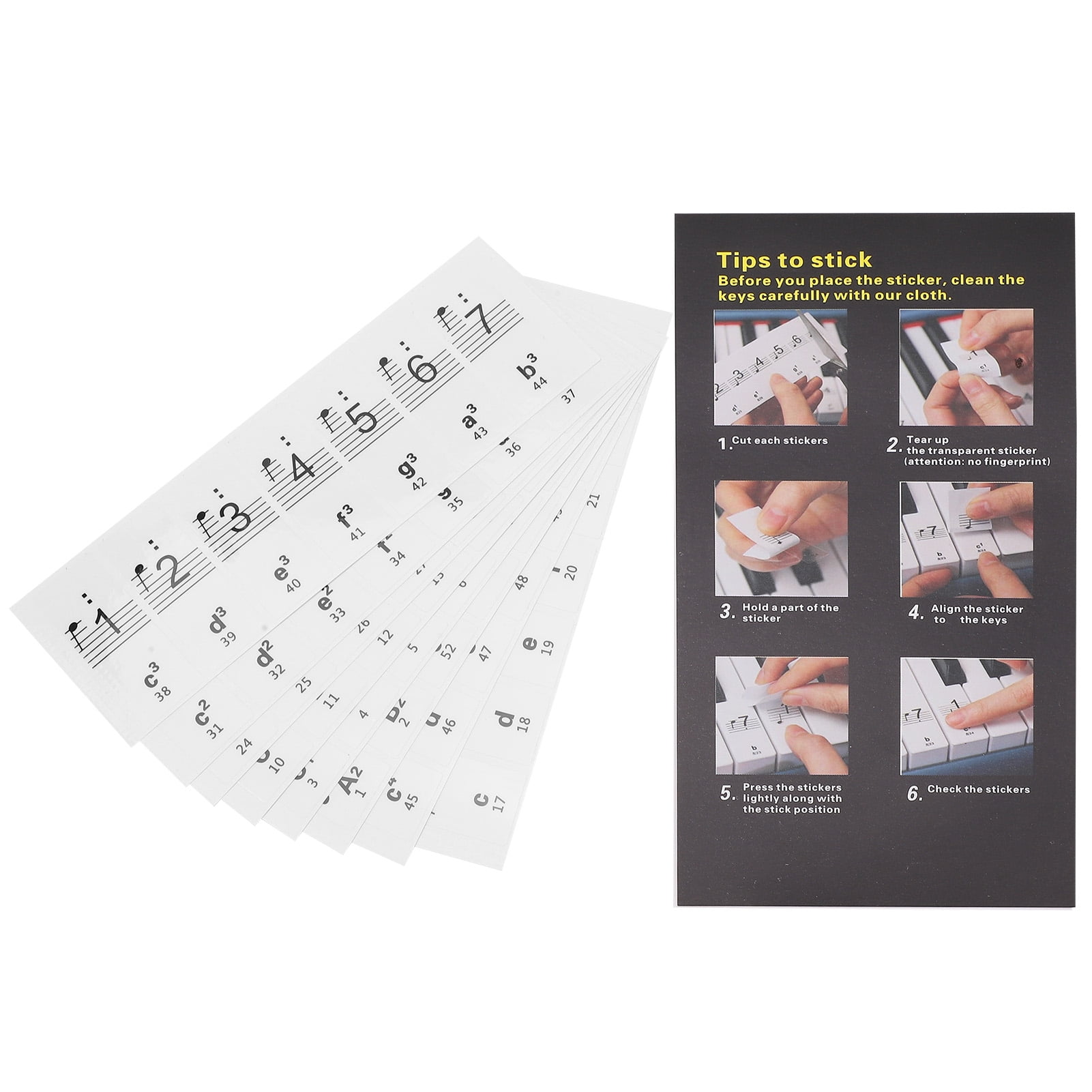 Piano Stickers Transparent Musical Notation 49/54/61/88 Key Keyboards ...