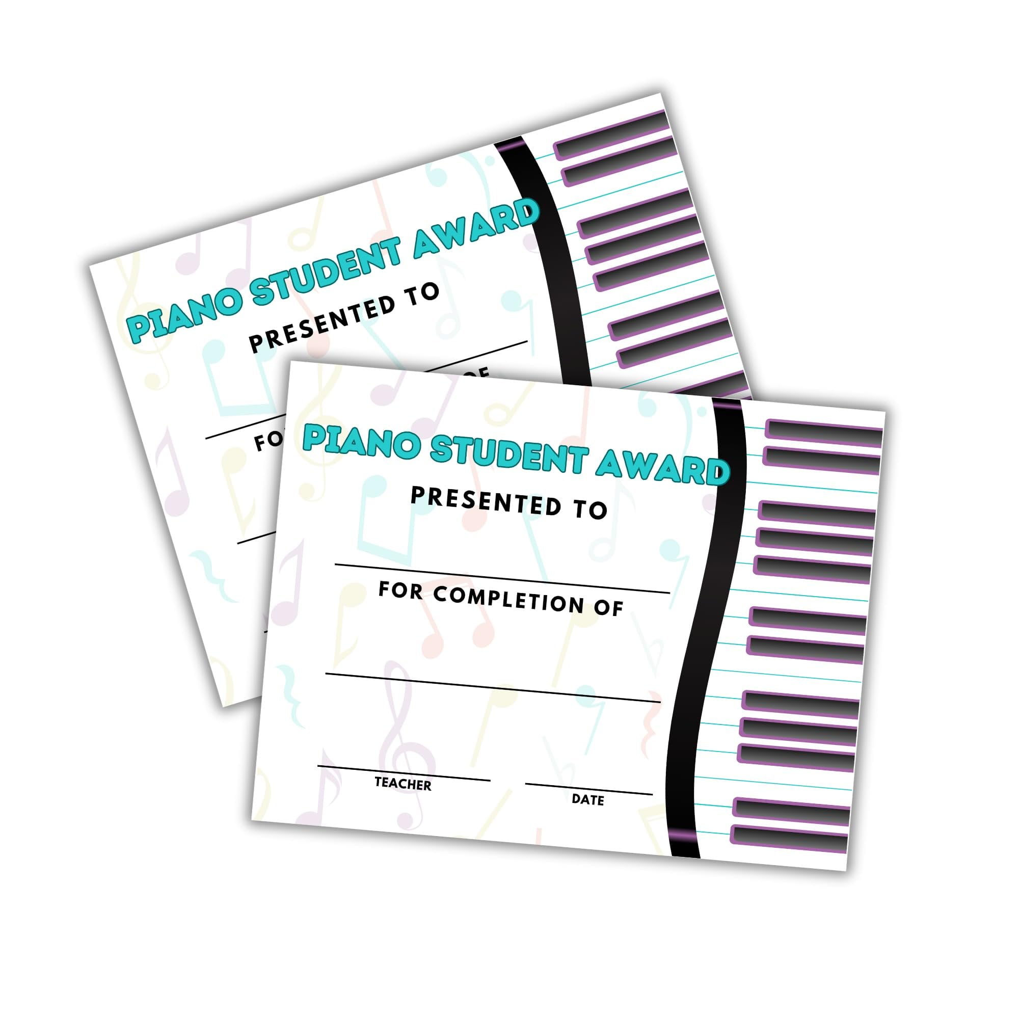 Piano Student Certificate of Achievement Award 50 pk 8.5x11 Recital ...