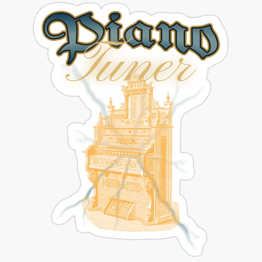 Piano Tuner Lightening Antique Piano Sticker Phone Decal Water Bottle ...