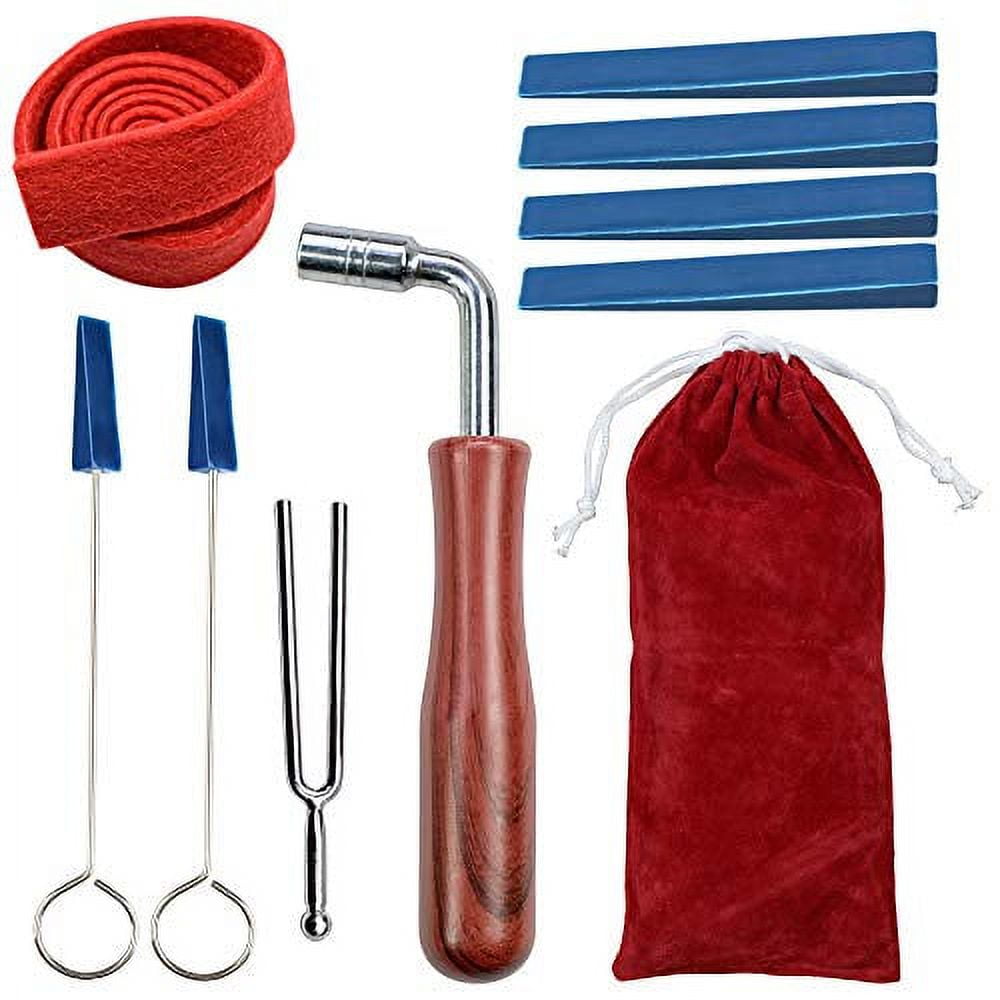 Piano Tuning Kit Wrench Hammer Rubber Mutes Set, 9 Pieces Tuning Tools ...