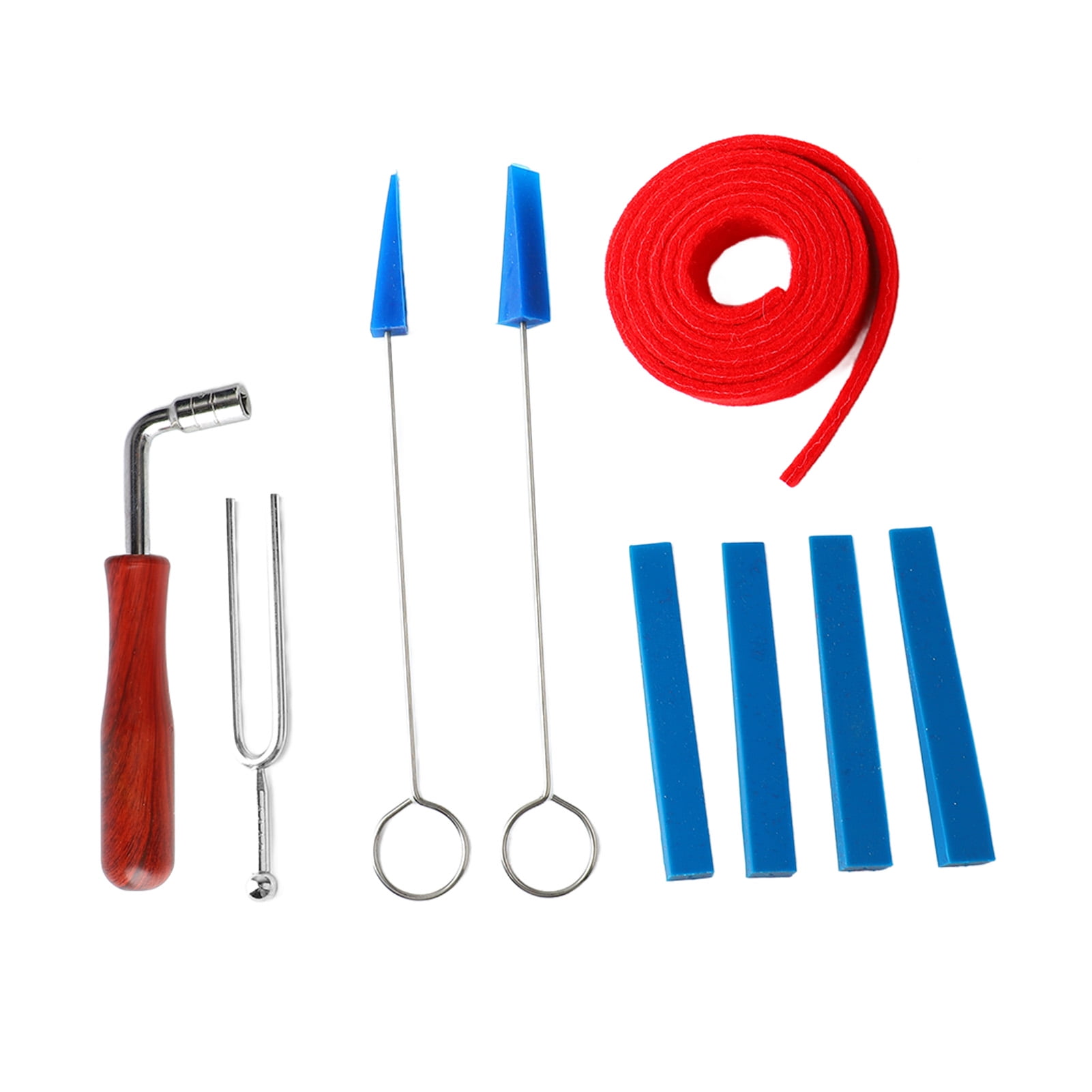 Piano Tuning Tool Set Tuning Wrench Fork Rubber Mute Wool Felt Temperament Strip Piano Tuner Kit