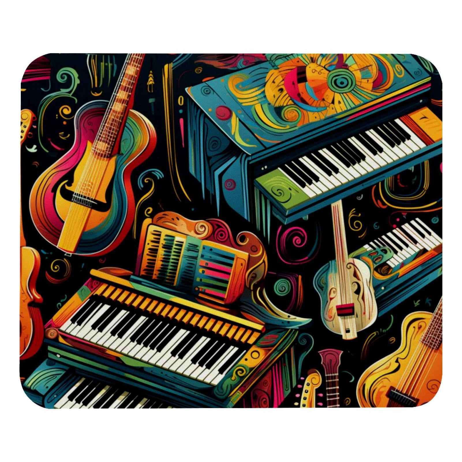 Piano Violin Mousepad, Non-Slip Mouse Pad, Office Desk Mat, Jiaji Cloth ...