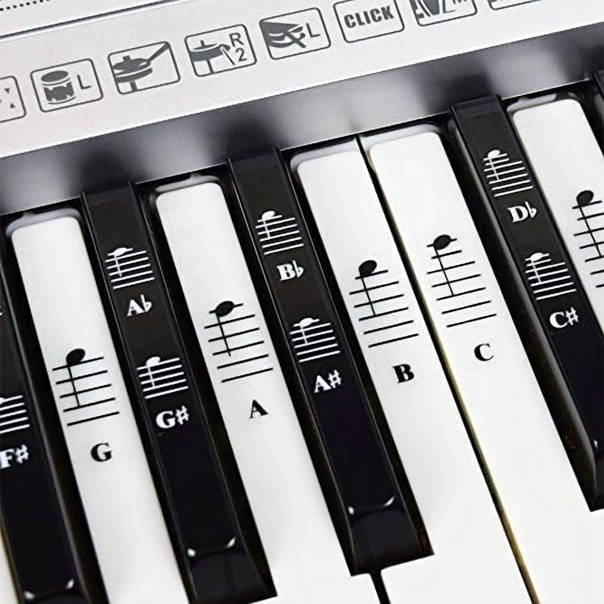 Piano and Keyboard Music Note Full Set Stickers for White and Black ...