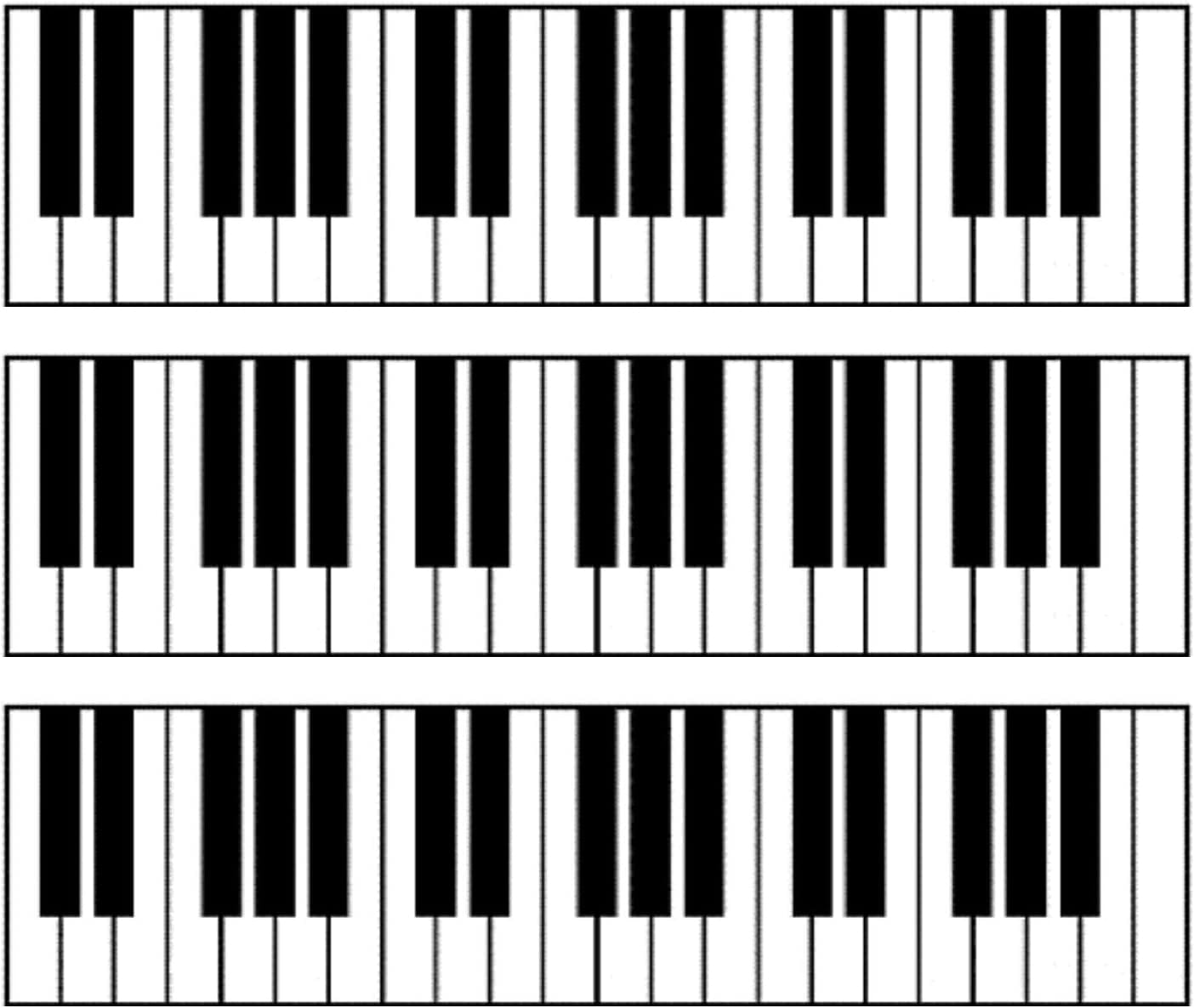 Piano cake side Strips Edible Icing Image 3 strips per sheet Multi ...