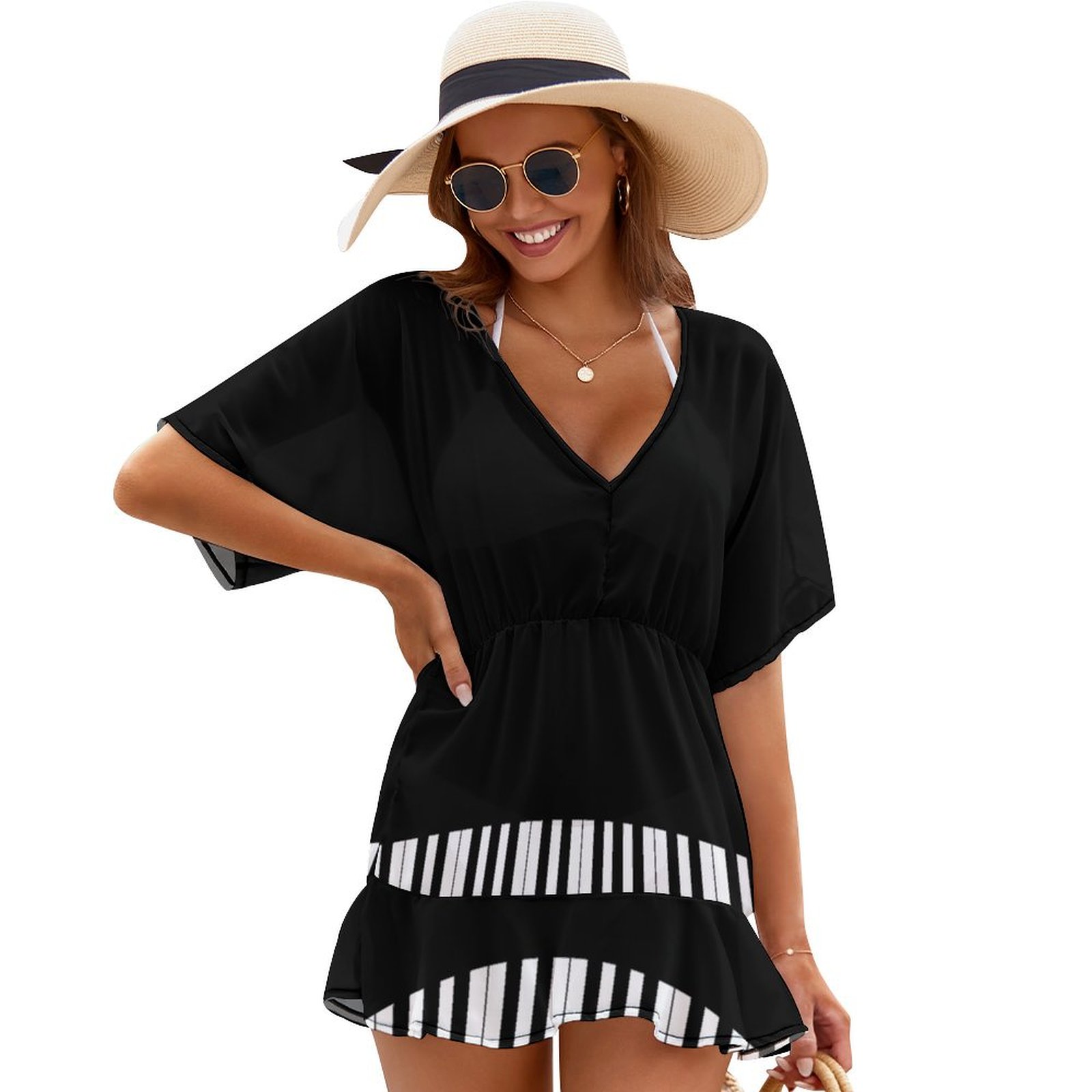 Piano keys Black & white Cover Ups Long veiled dresses birthday dress ...