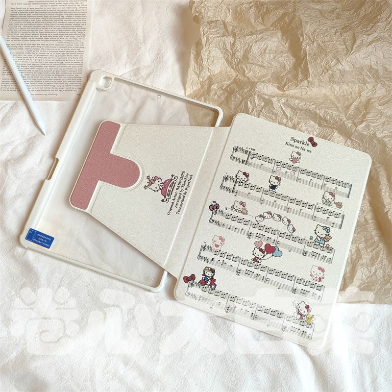 Piano score kt Hello Kitty ipad air6 protective cover 10th generation ...
