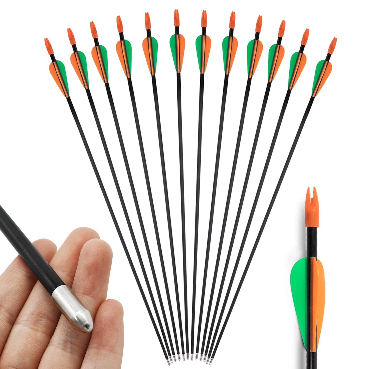 "Piaoyu Youth Fiberglass Archery Arrows, 29"" Training Arrows for ...