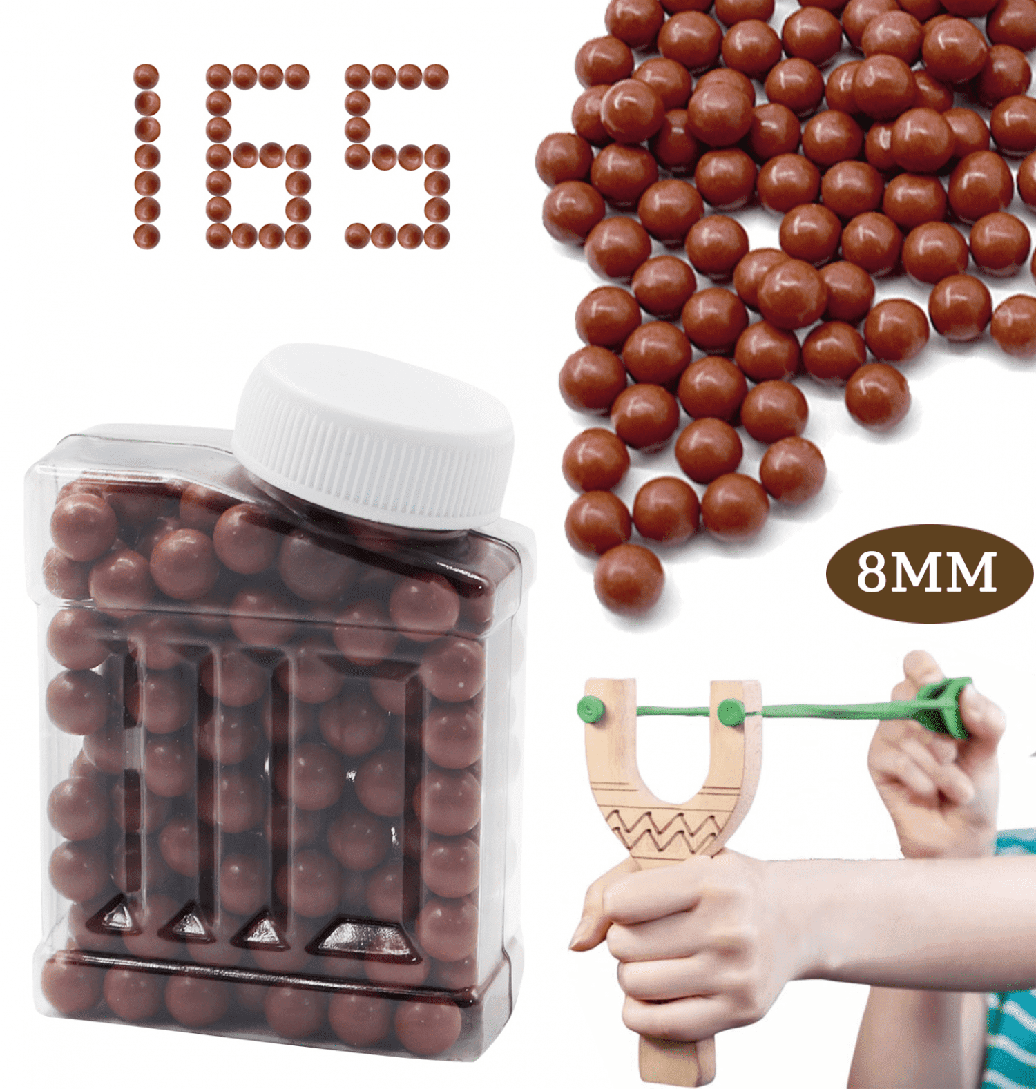 Piaoyu 3.15" Slingshot Shooting Clay Balls (165 Qty), Natural ...