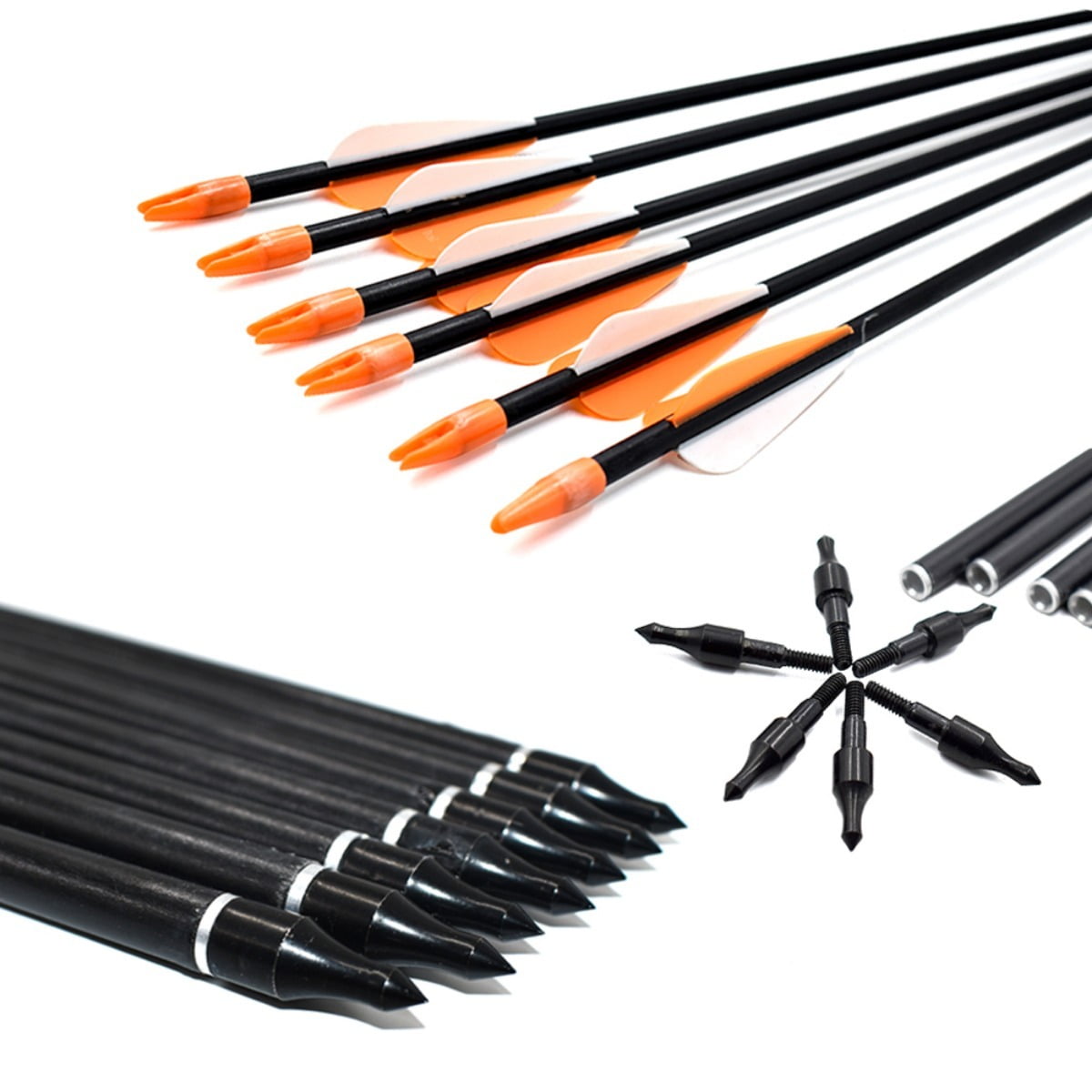 Piaoyu 31.5in Fiberglass Arrows Can Be Used for Various Bows Hunting ...