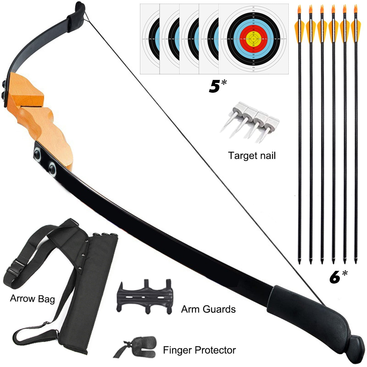 Piaoyu 40LB Right Handed Bow, Outdoor Adult Beginner Shooting Training ...