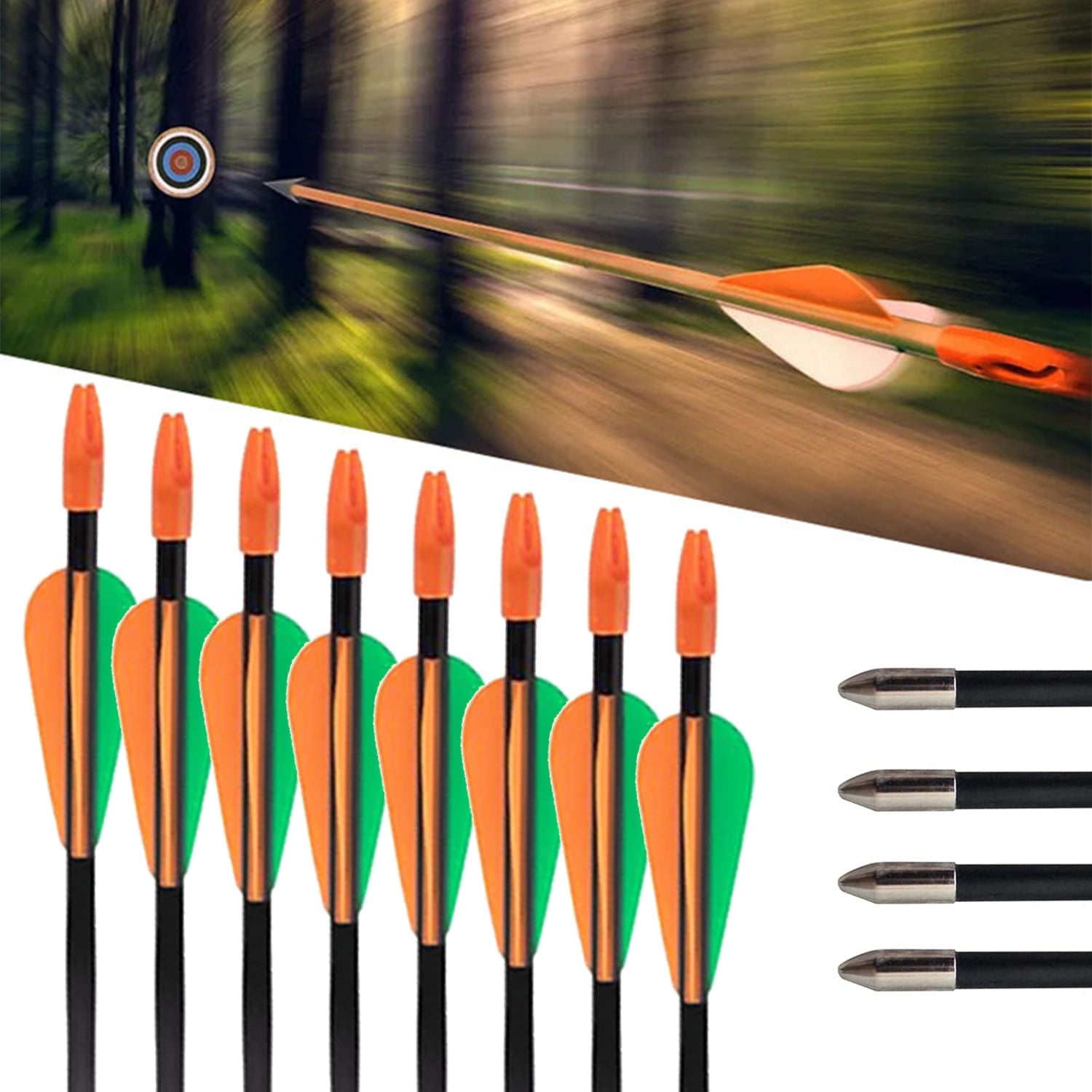 Piaoyu Archery 29" Fiberglass Archery Target Practice Arrows, for Teen ...