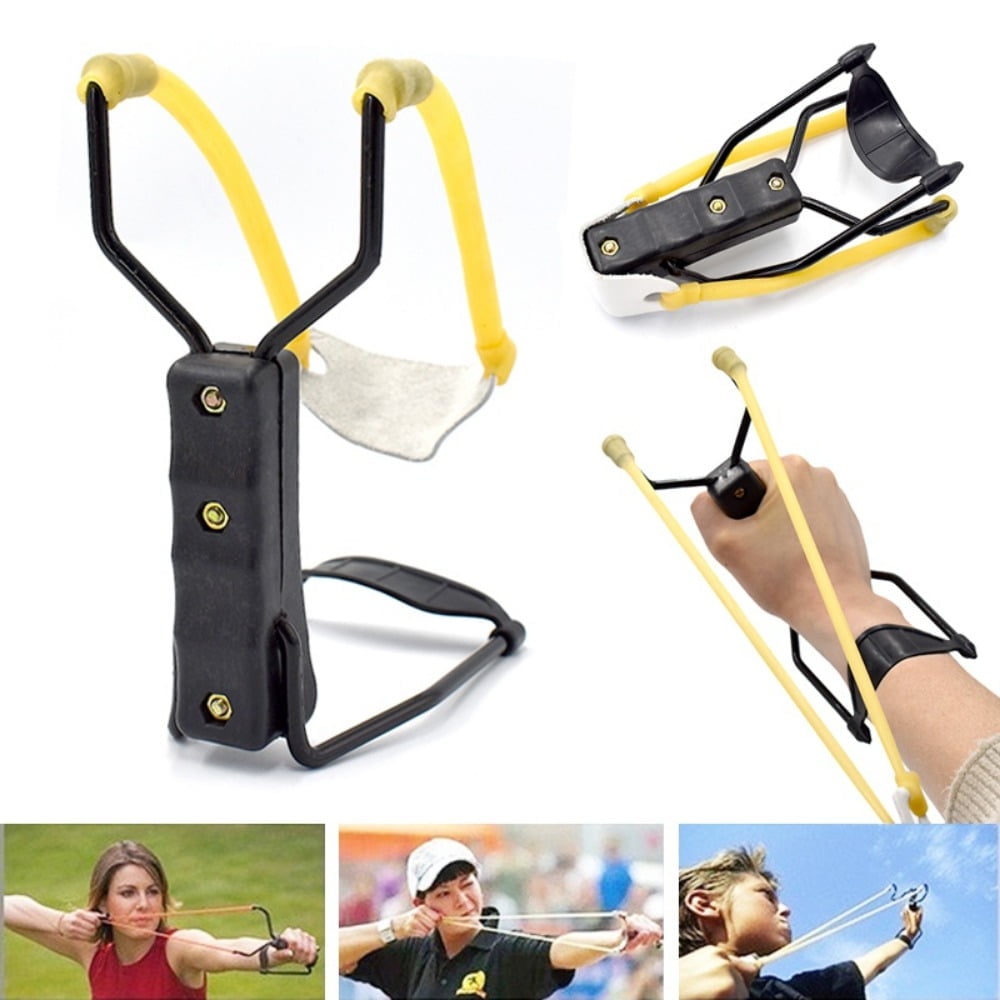 Piaoyu Foldable Slingshot with Wrist Rest and Rubber Band Hunting ...