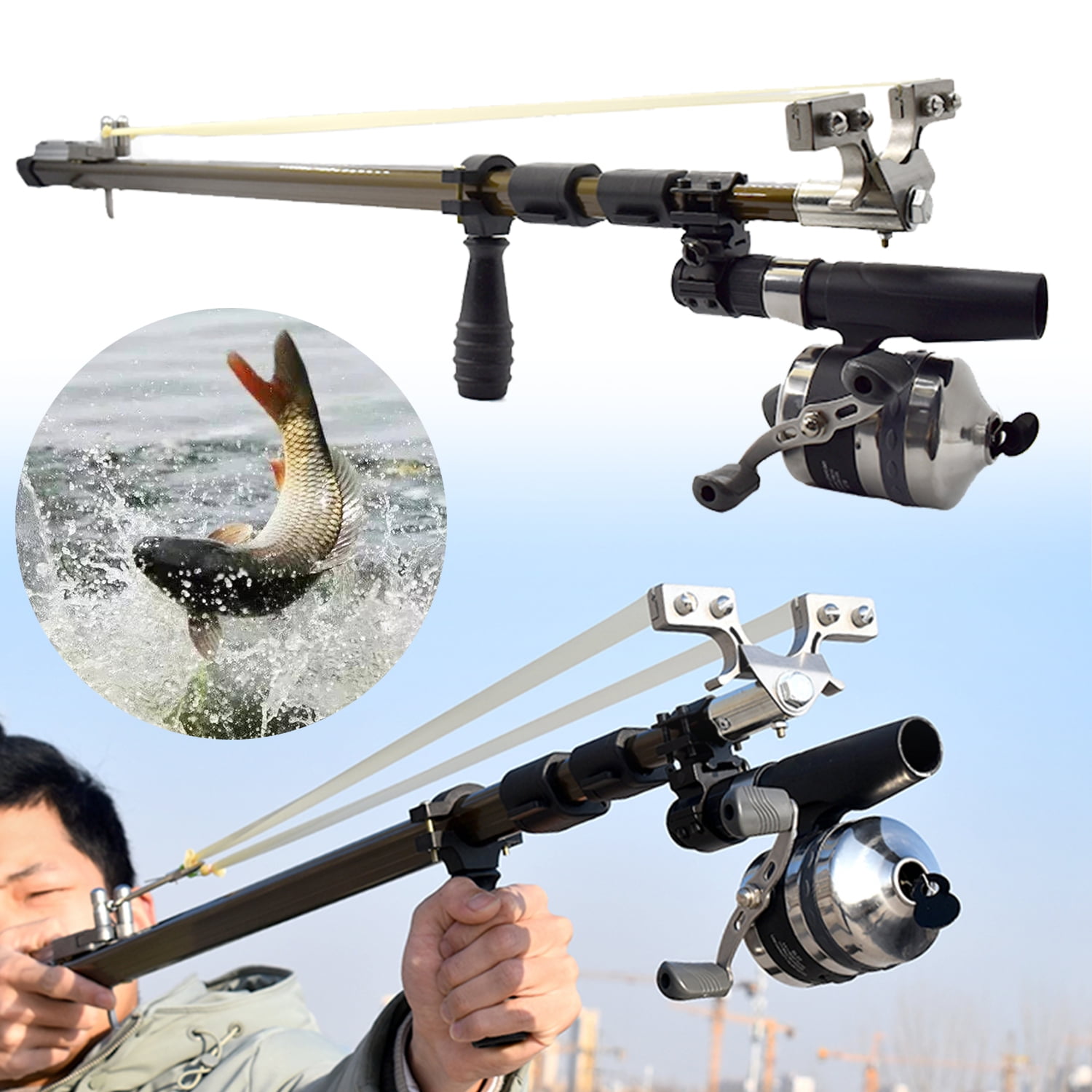 Piaoyu Long Pole Retractable Slingshot Set for Outdoor Hunting and ...