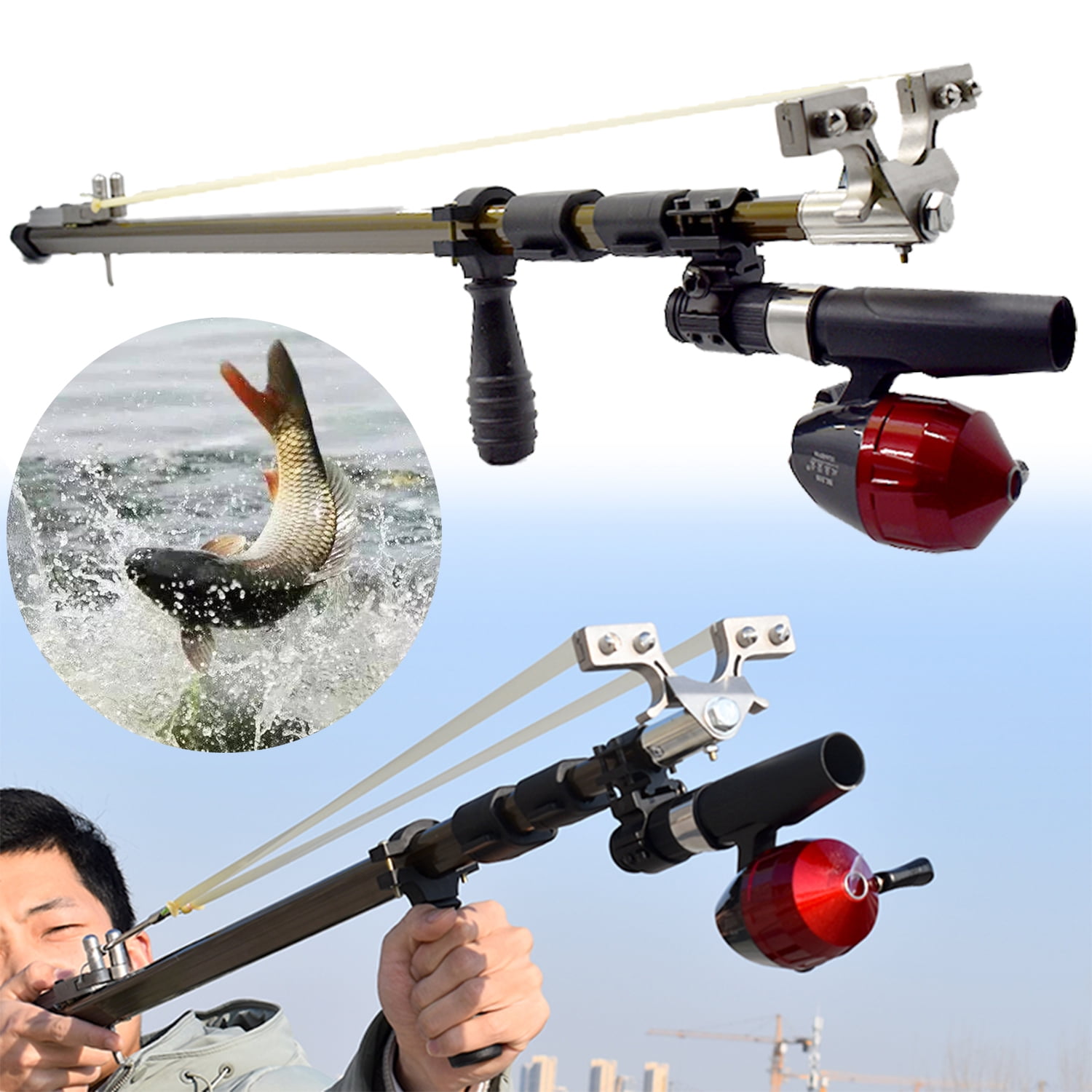 Piaoyu Long Pole Retractable Slingshot Set for Outdoor Hunting and ...