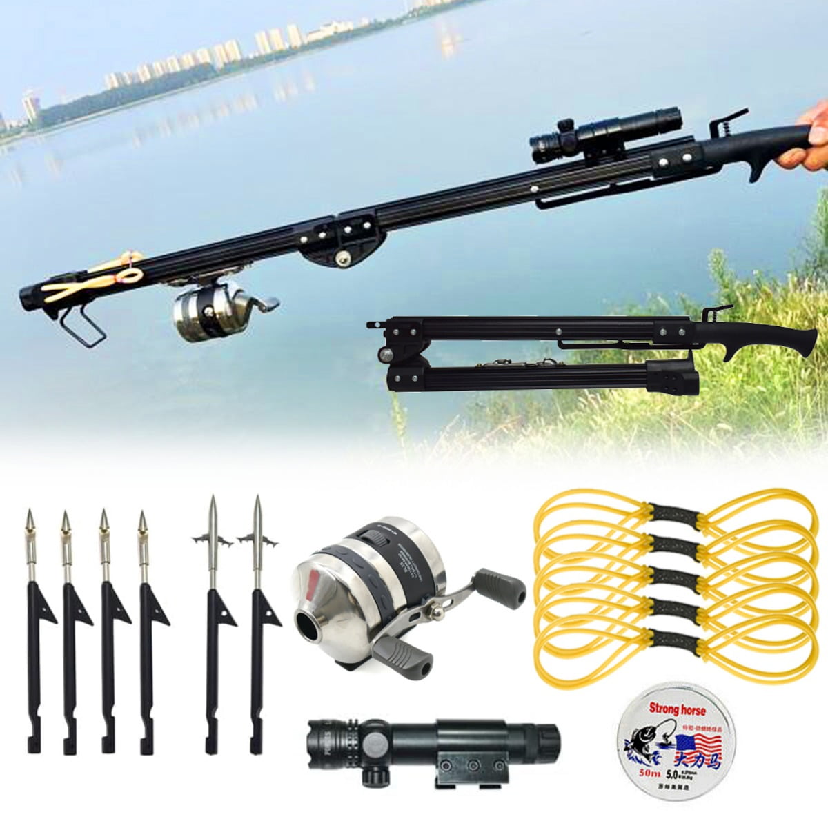 Piaoyu Outdoor Folding Long Rod Fishing Slingshot Adult Shooting ...