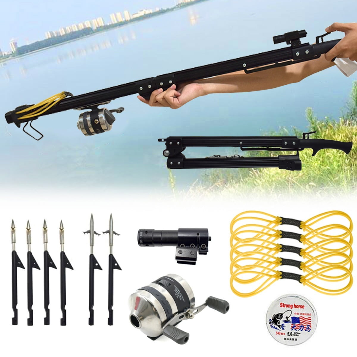 Piaoyu Outdoor Folding Long Rod Fishing Slingshot Adult Shooting ...