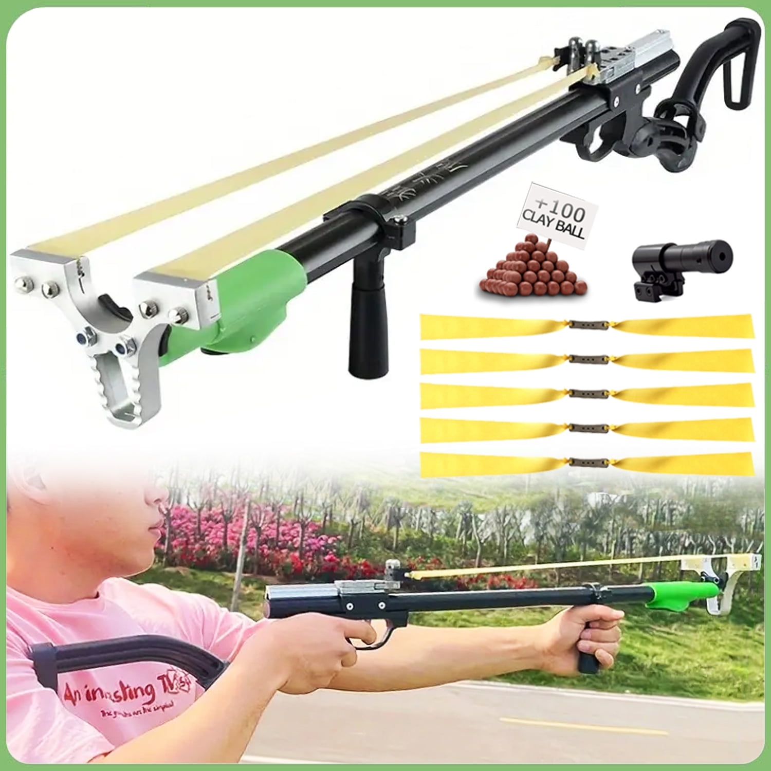 Piaoyu Sports Shooting Long Pole Foldable Slingshot, Outdoor Hunting ...