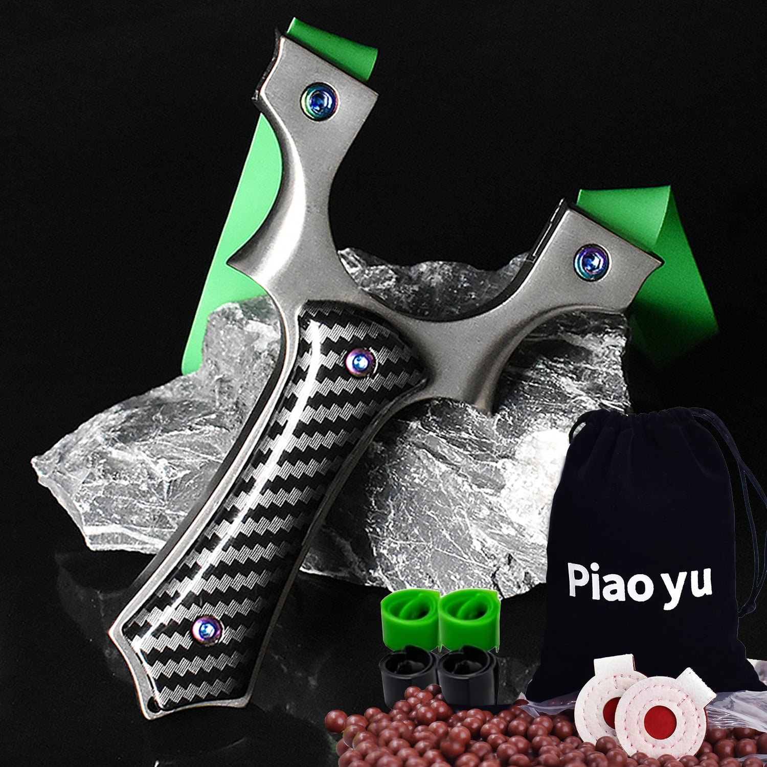 Piaoyu Stainless Steel Hunting Slingshot Shooting Slingshots for Adult ...