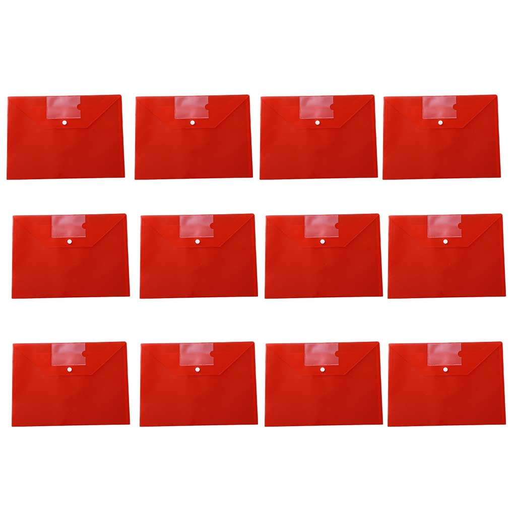 Piartly 12 Pcs A4 Plastic Envelopes Waterproof File Folders with Label ...
