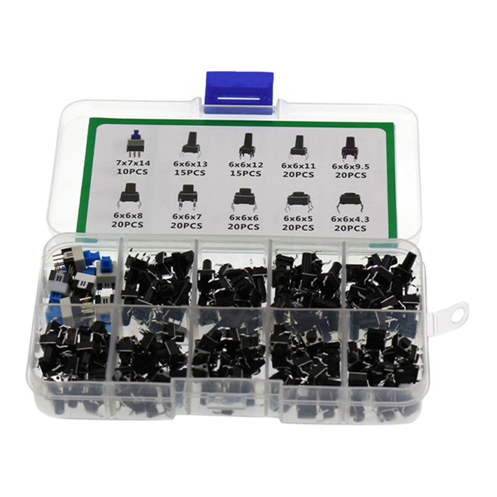 Piartly 180 Pieces/Set 6x6mm Panel Micro Switch Assortment PCB Push ...
