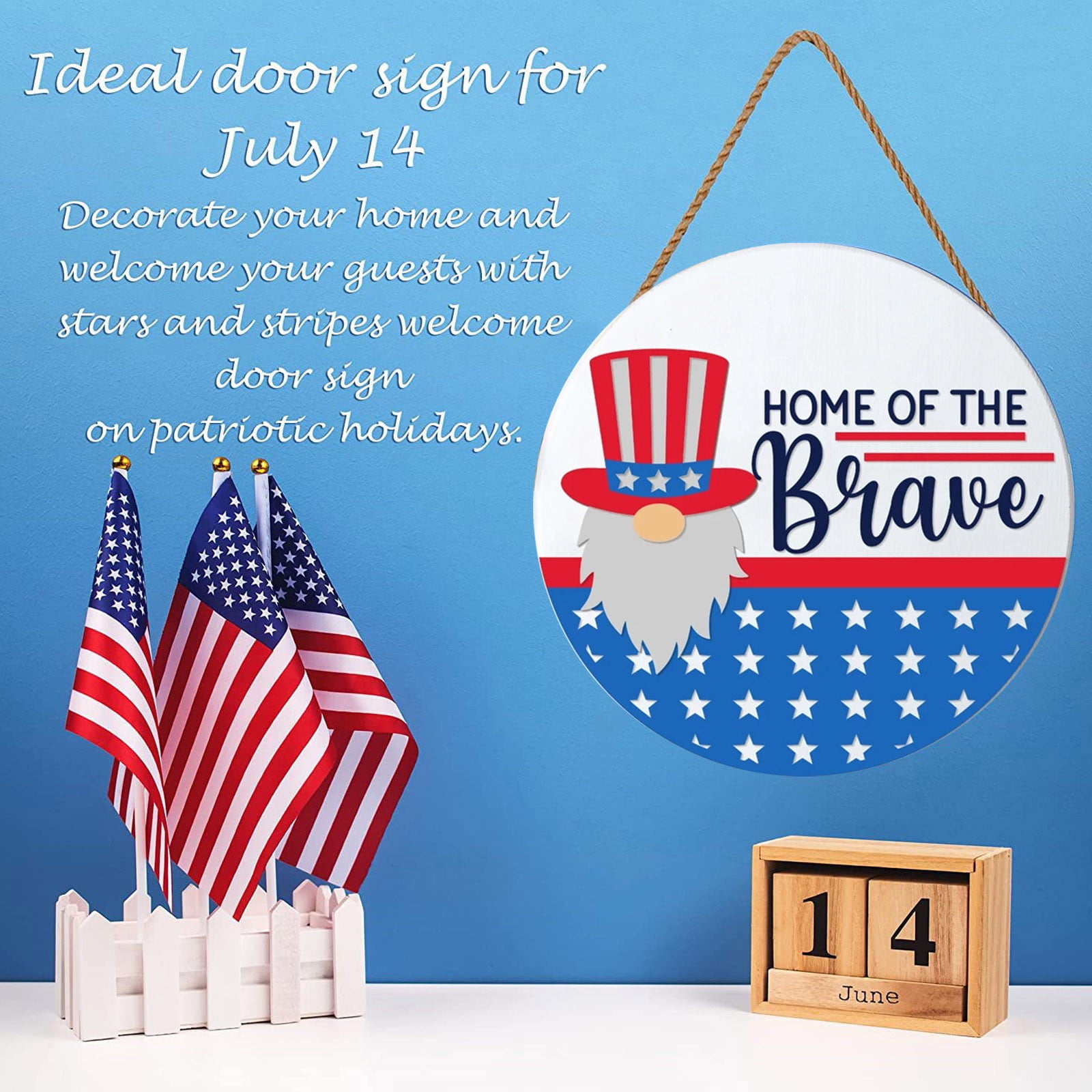 Piaybook 4th of July Independence Day Welcome Sign 4th Of July ...