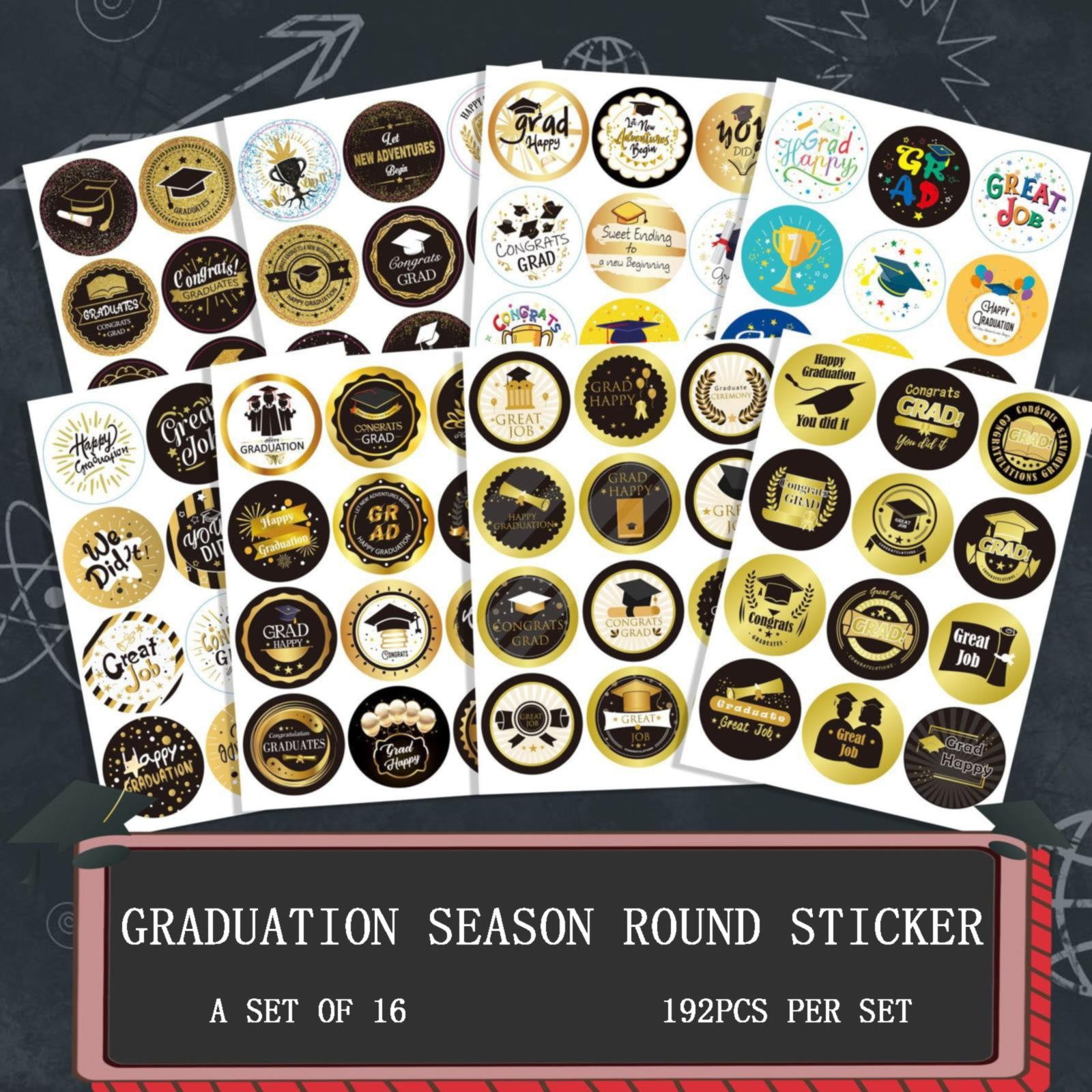 Piaybook Stickers Graduation Season Stickers Round Stickers Gift ...