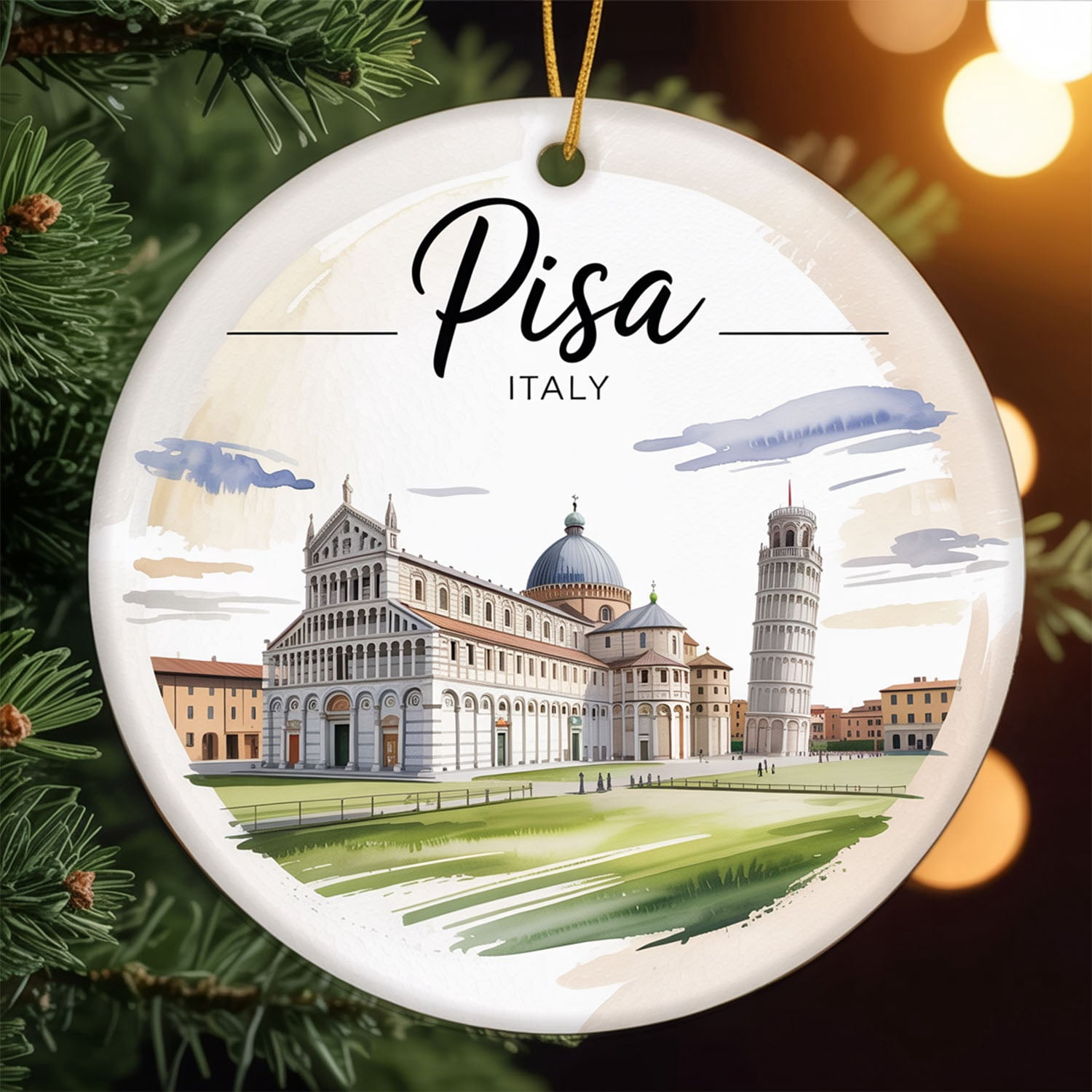 Piazza dei Miracoli – Pisa Ceramic Ornament, Christmas Tree Decoration ...