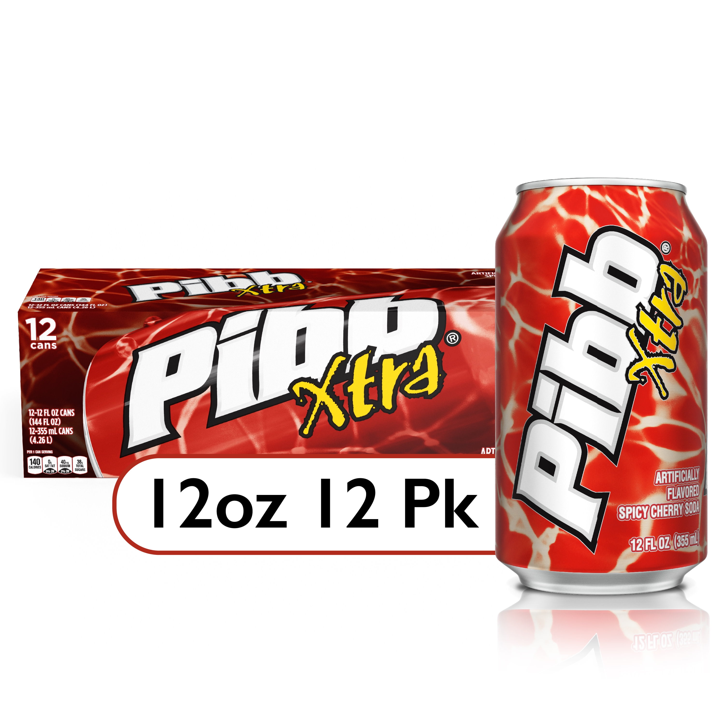 Pibb Xtra Spicy Cherry Soda Pop, 12 fl oz, 12 Pack Cans - Walmart.com