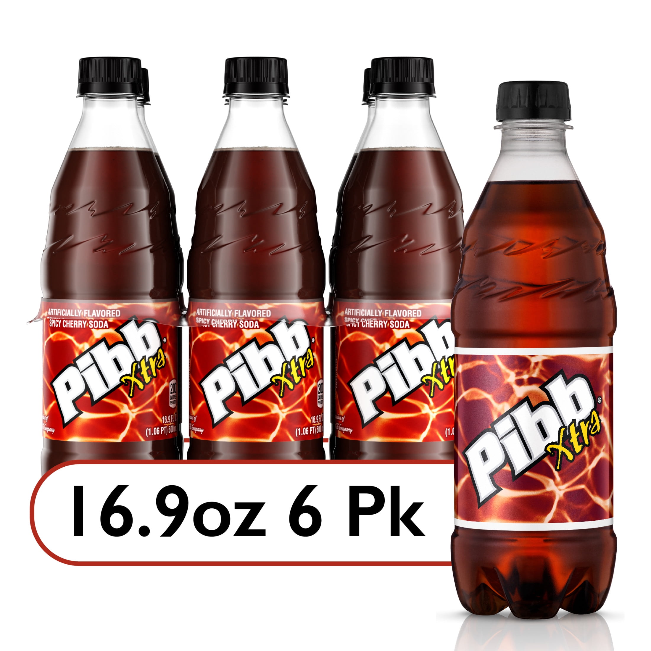 Pibb Xtra Spicy Cherry Soda Pop, 16.9 fl oz, 6 Pack Bottles - Walmart.com