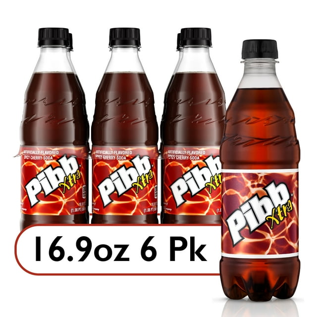 Pibb Xtra Spicy Cherry Soda Pop, 16.9 fl oz, 6 Pack Bottles - Walmart.com