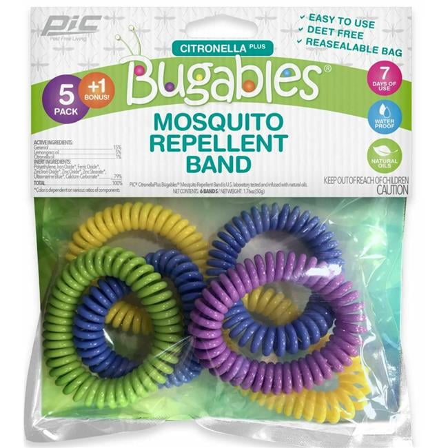 Pic 6PKBCBTS Citronella Plus Bugables 7-Day Mosquito Repellent Band ...