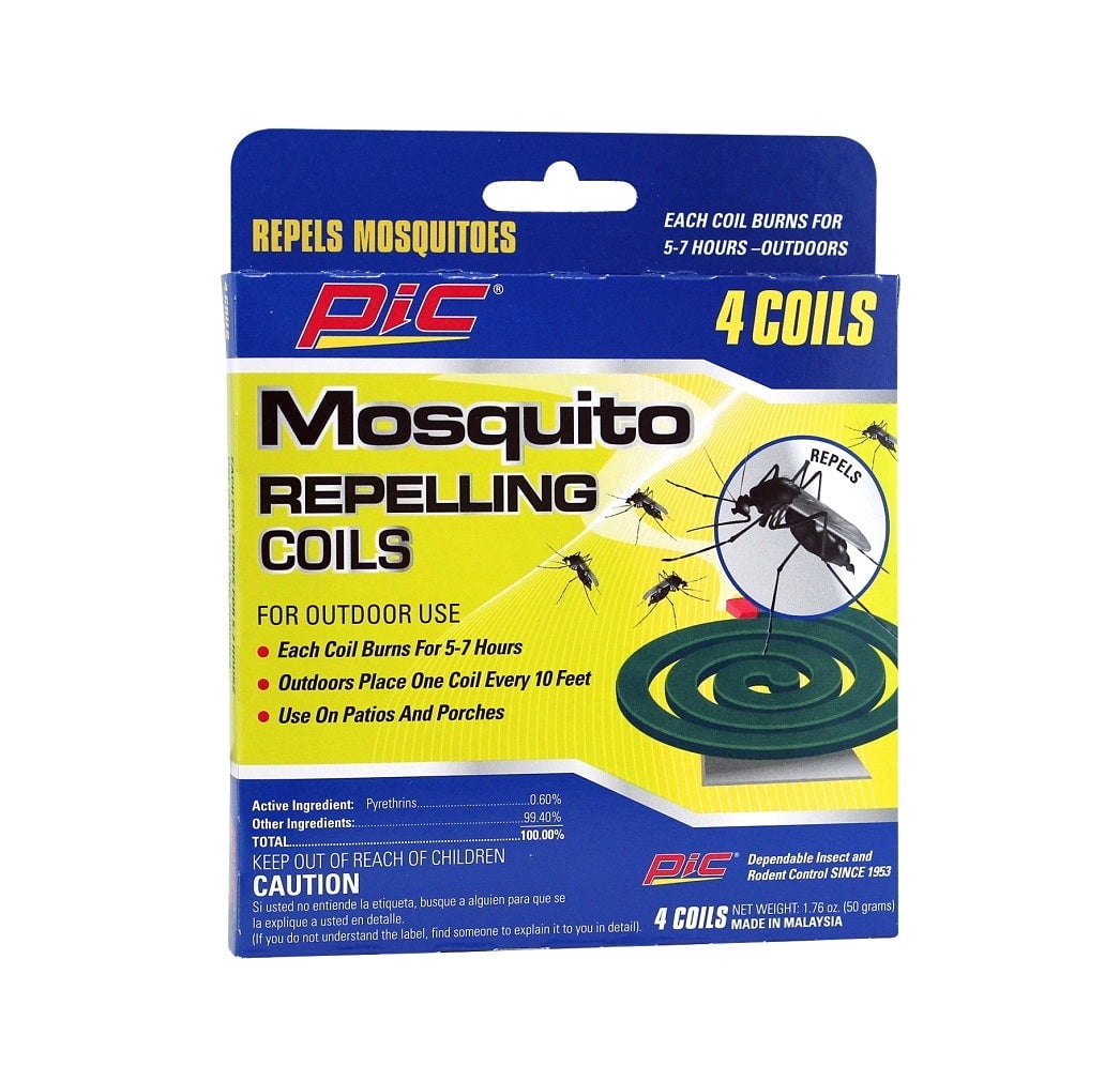 Pic Mosquito Repellent Coils, 4 Pack, 5-7 Hour Burn Time, Outdoor Use ...