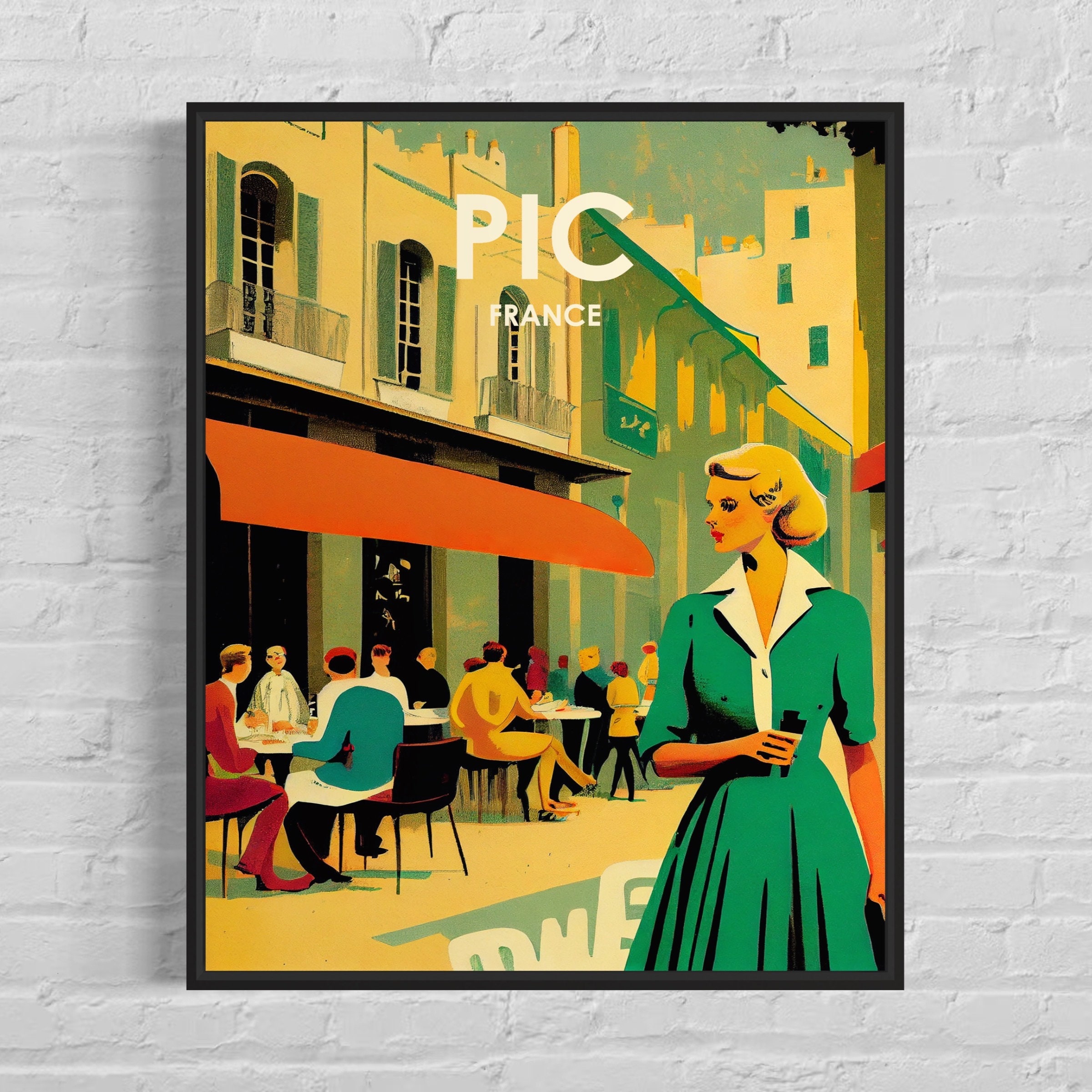 Pic France Retro Poster – Vintage City Wall Art Illustration - Walmart.com