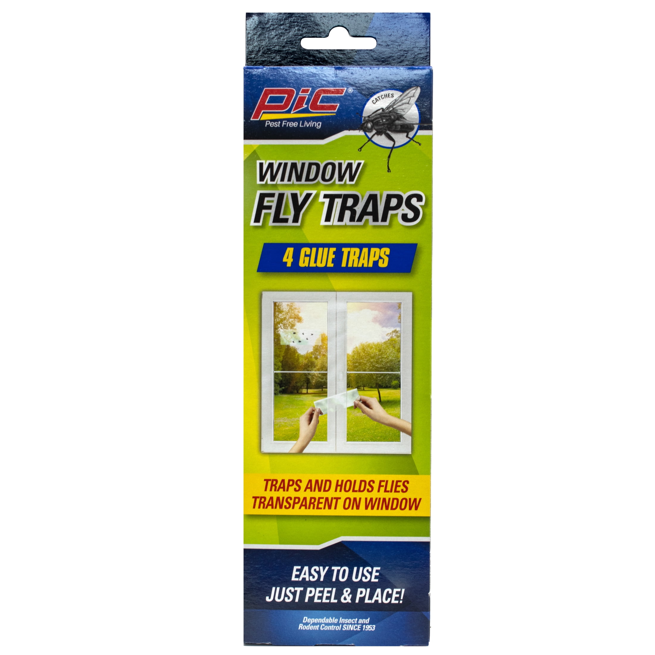 Pic Ftrp Transparent Window Fly Trap, Indoor/Outdoor Sticky Strips ...