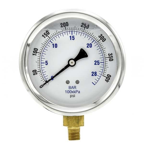 Pic Gauges Pressure Gauge,Liquid,4 In.,400 psi 201L-404I - Walmart.com