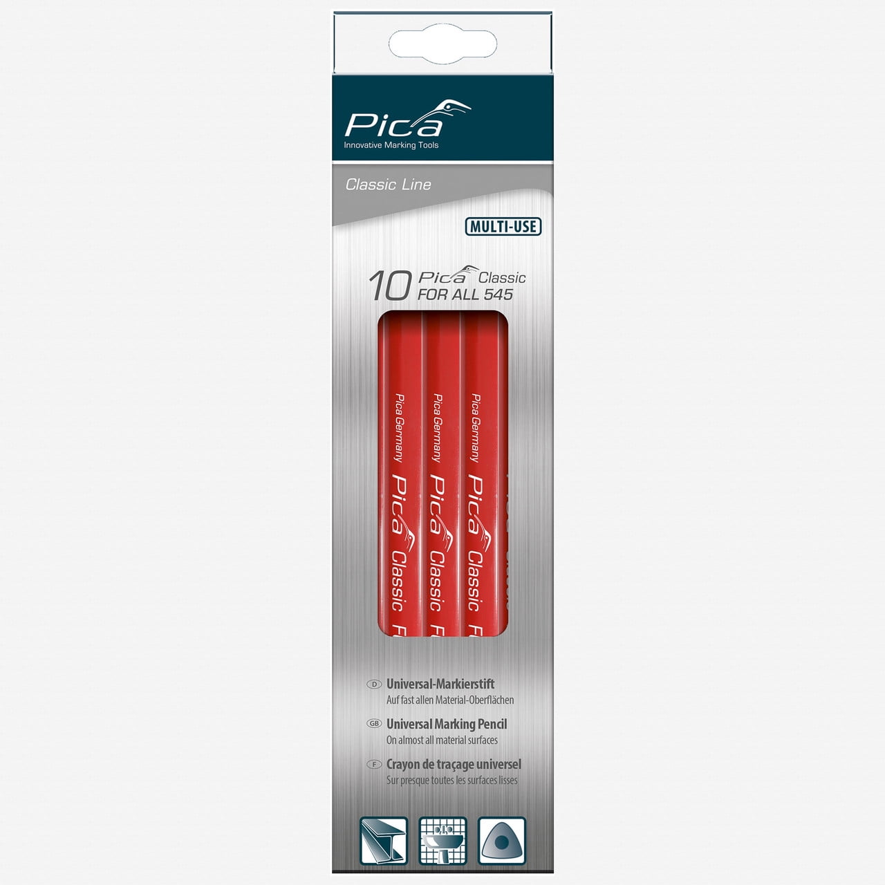 Pica Classic FOR ALL Universal Triangular Pencil, 23cm, 10 Pieces ...
