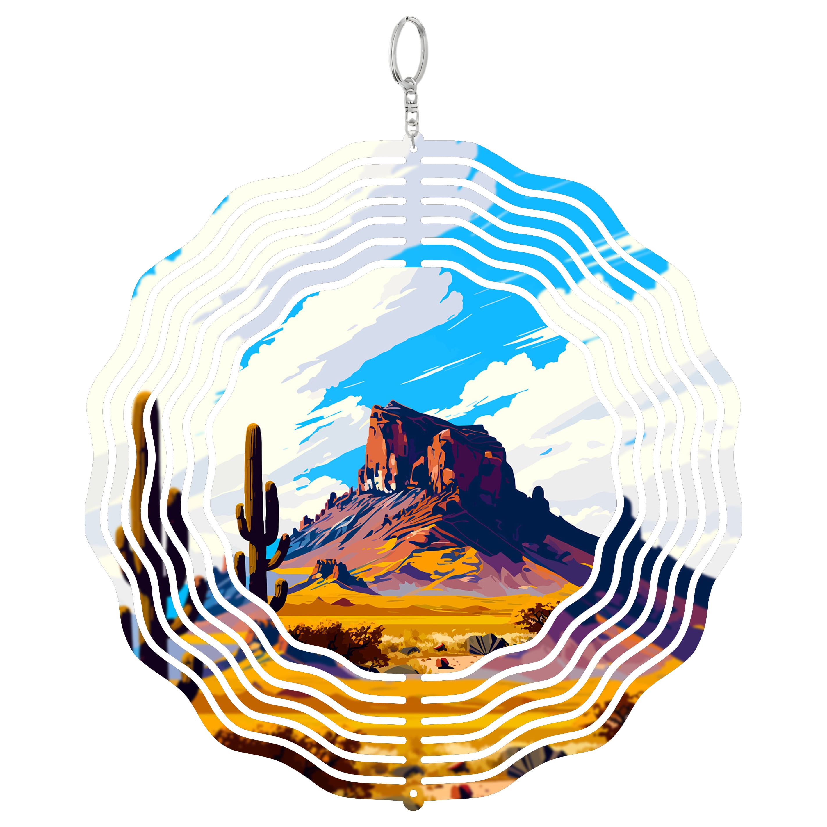 Picacho Peak 3D Wind Spinner Stainless Steel Kinetic Art Garden Decor ...
