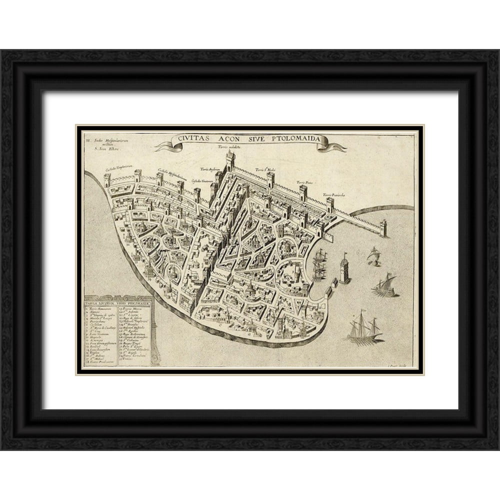 Picart 24x18 Black Ornate Wood Framed with Double Matting Museum Art ...