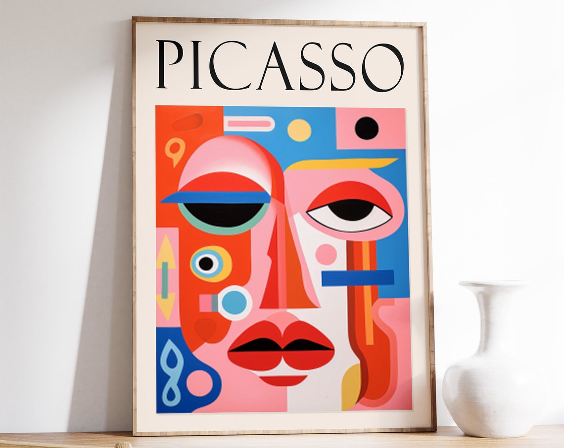 Picasso Abstract Faces Exhibition Poster, Boho Wall Print, Picasso Wall ...