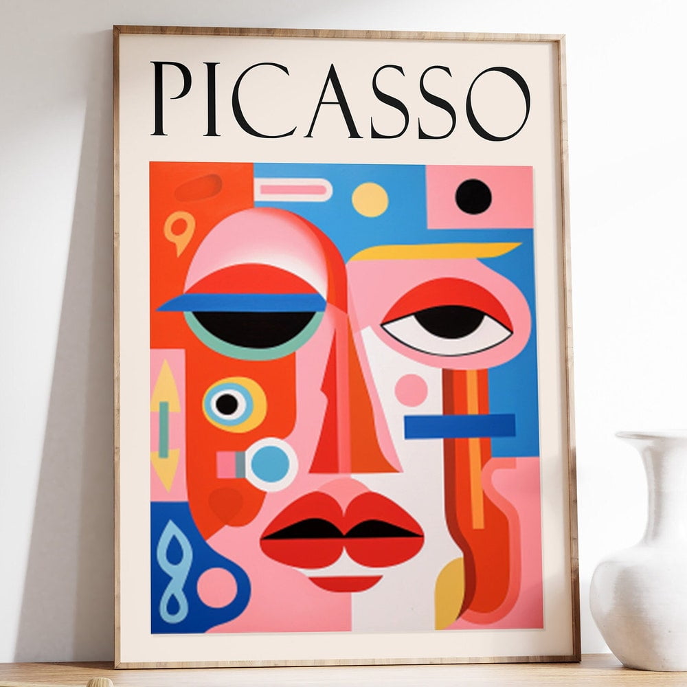 Picasso Abstract Faces Poster, Boho Wall Print, Picasso Wall Art Decor ...