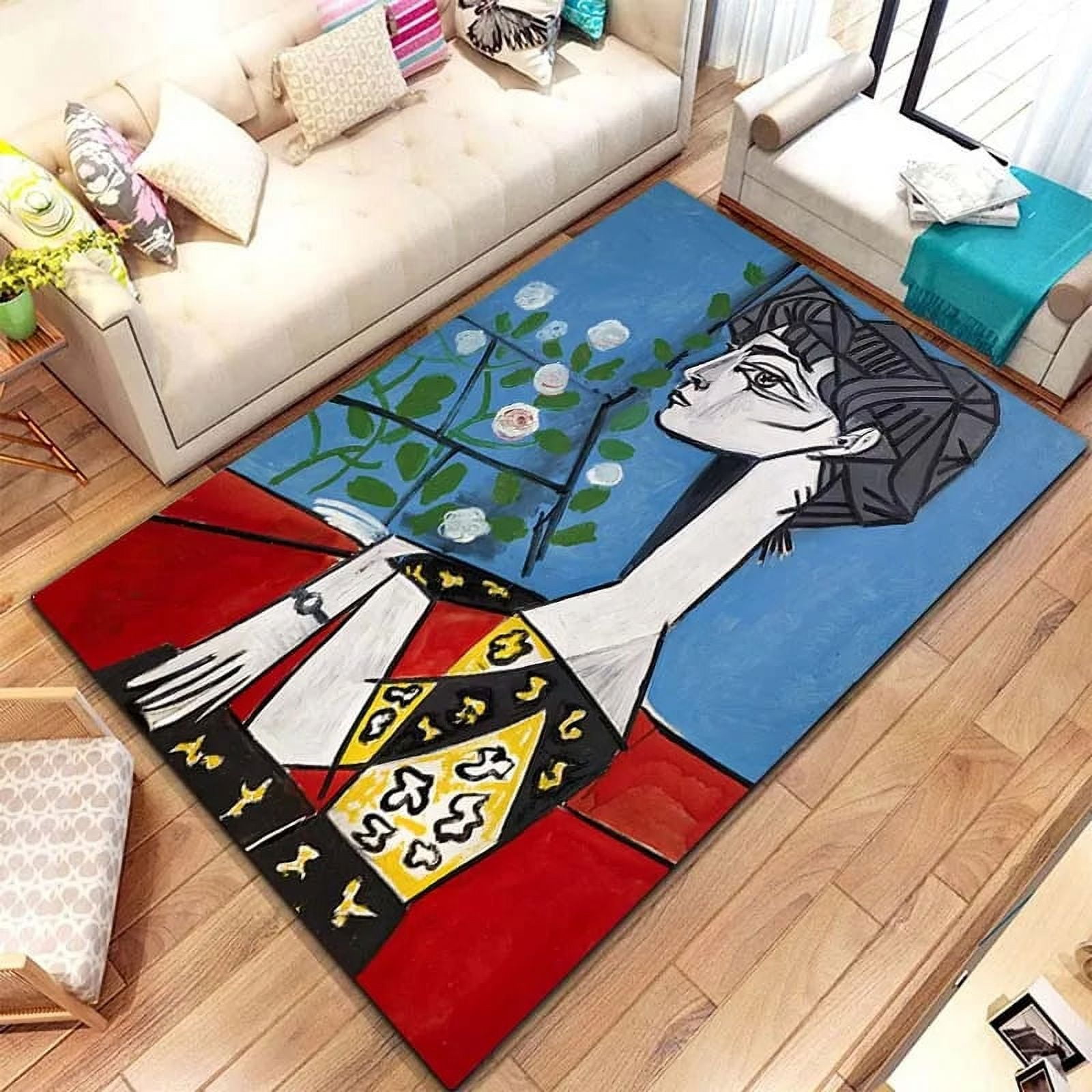 Picasso Abstract Realism Painting Artistic Rug for Bedroom Floor Mat ...