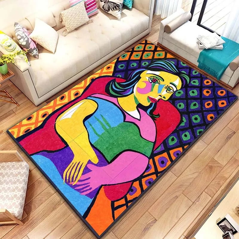 Picasso Abstract Realism Painting Artistic Rug for Bedroom Floor Mat ...